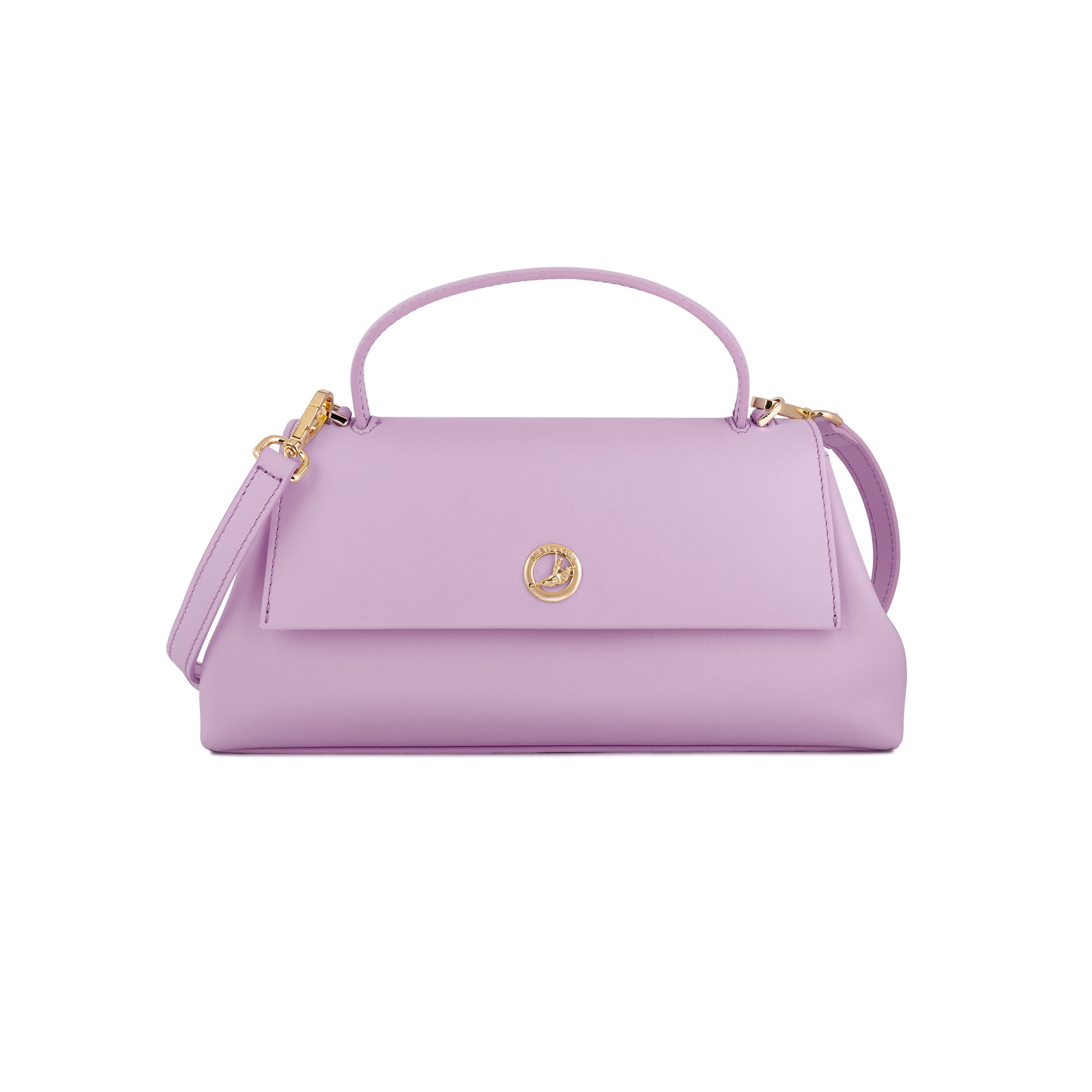 Italian Premium Leather Trapeze Bag Lavender Purple | Shen Yun Collections