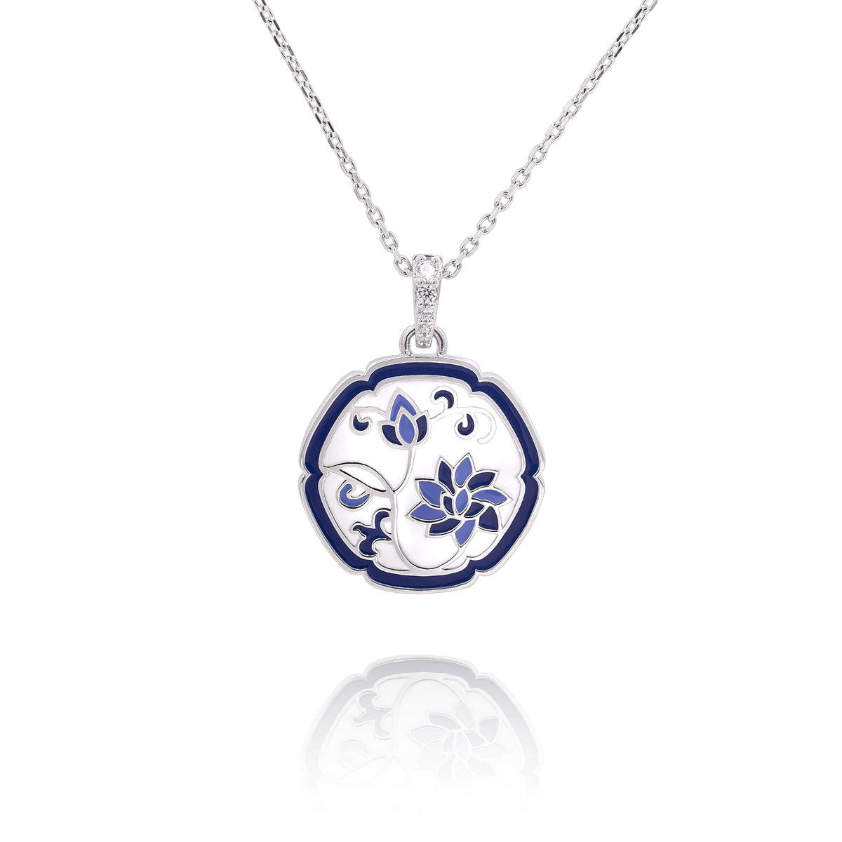 Blue and White Lotus Necklace | Shen Yun Collections