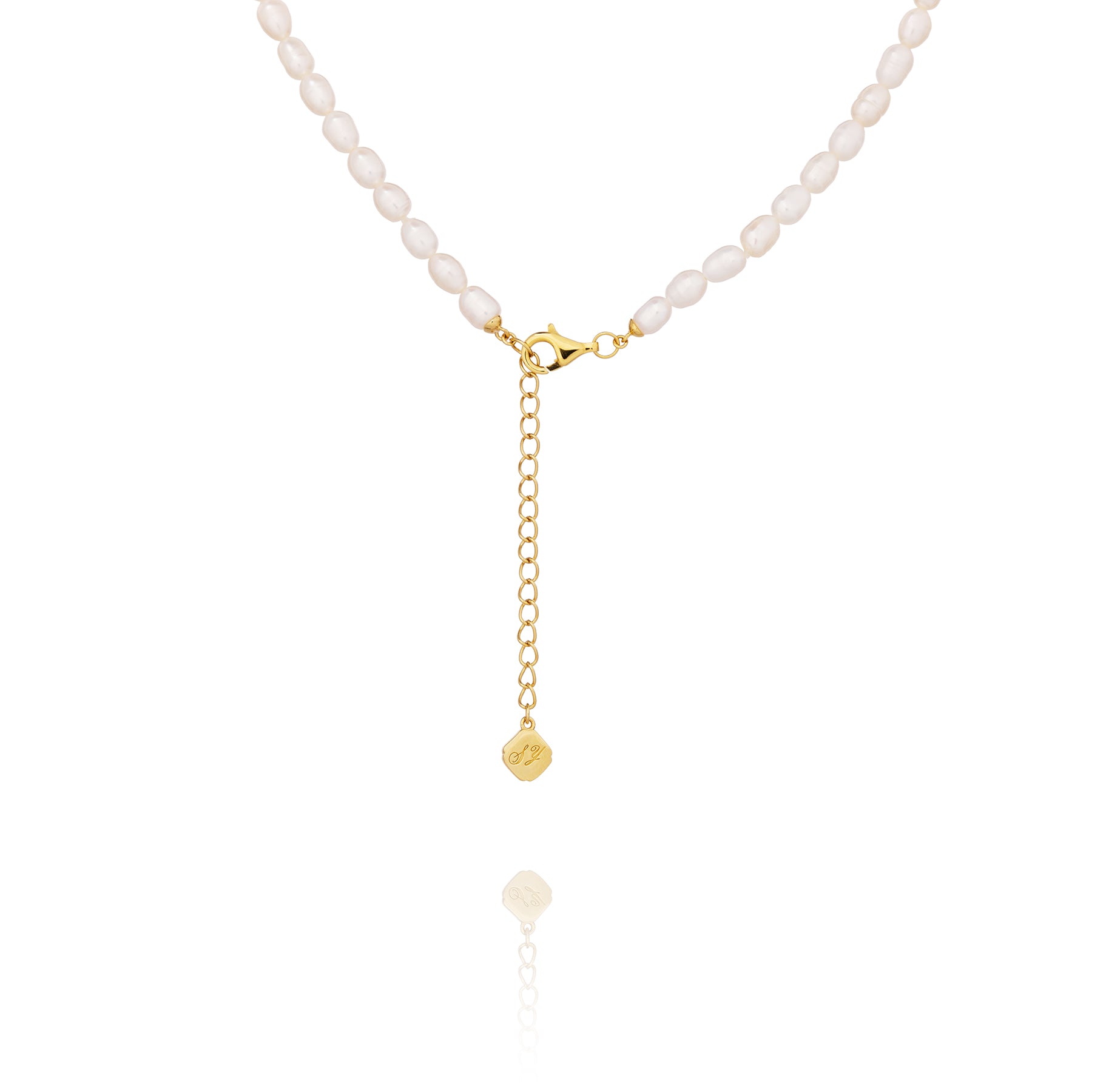 Pearl Charm Clasp Necklace Gold | Shen Yun Collections