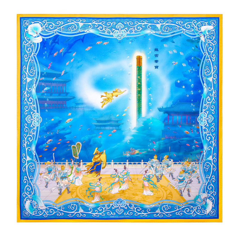 Monkey King and the Dragon Palace Silk Scarf | Shen Yun Collections