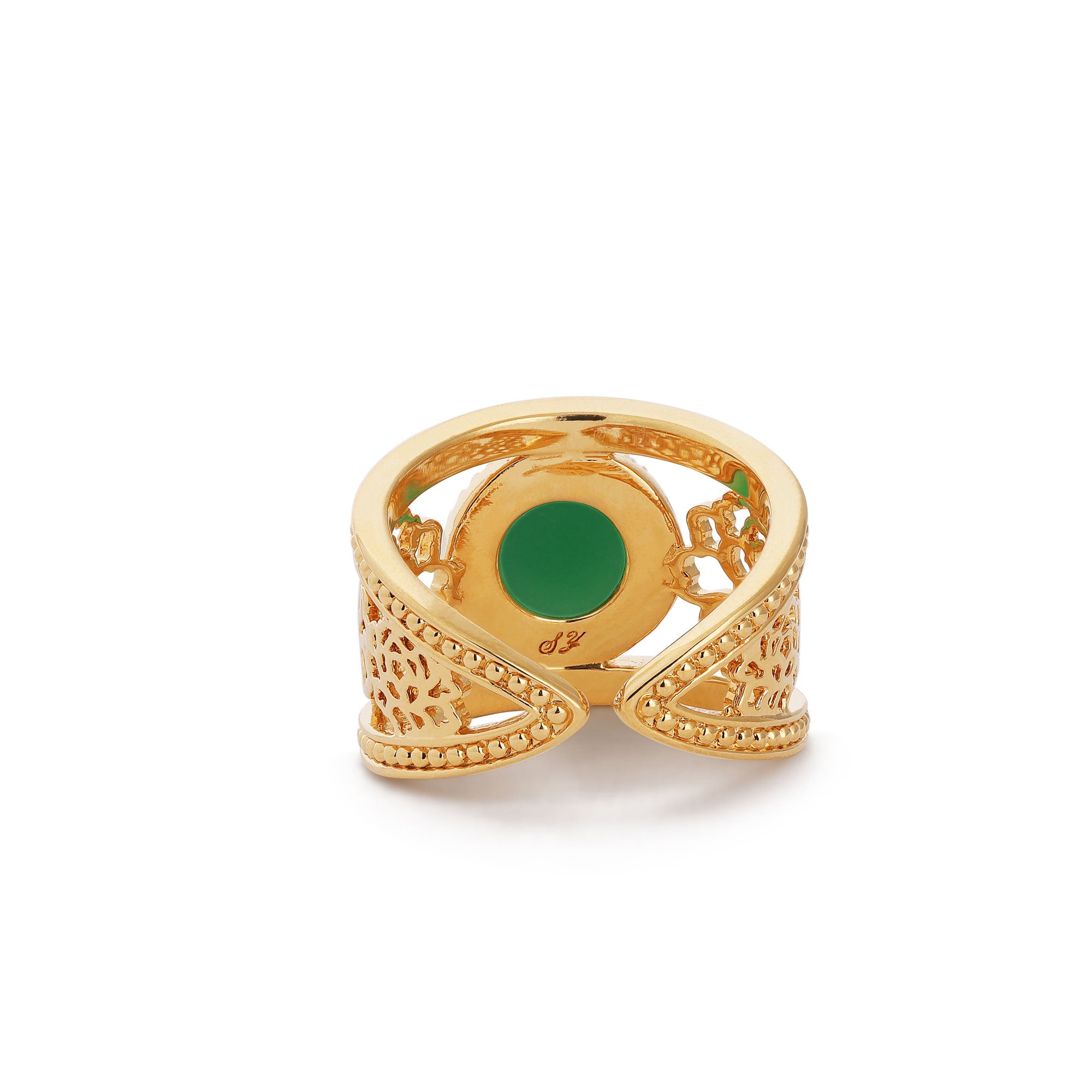 Golden Tang Peony Ring - Green | Shen Yun Collections