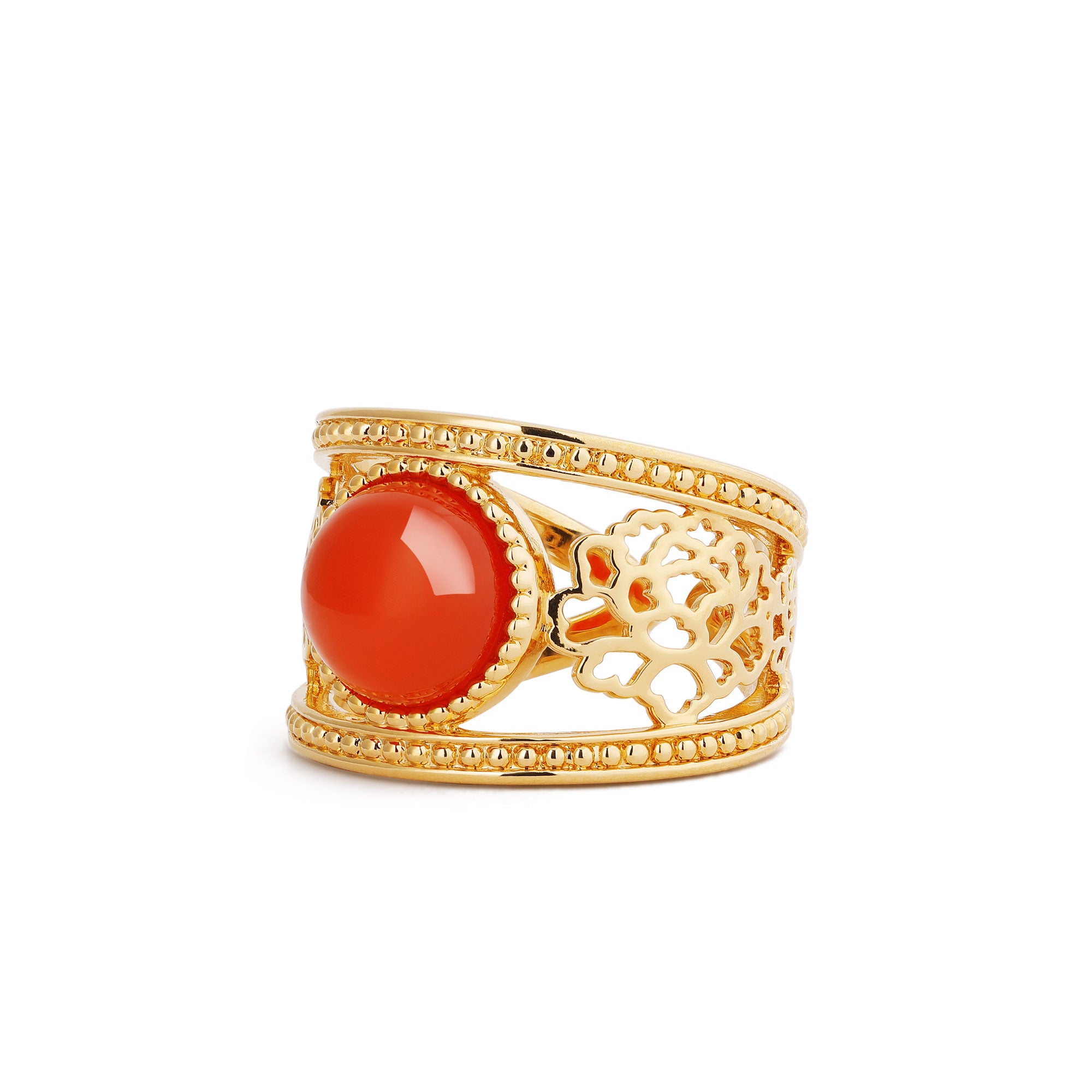 Golden Tang Peony Ring - Orange | Shen Yun Collections