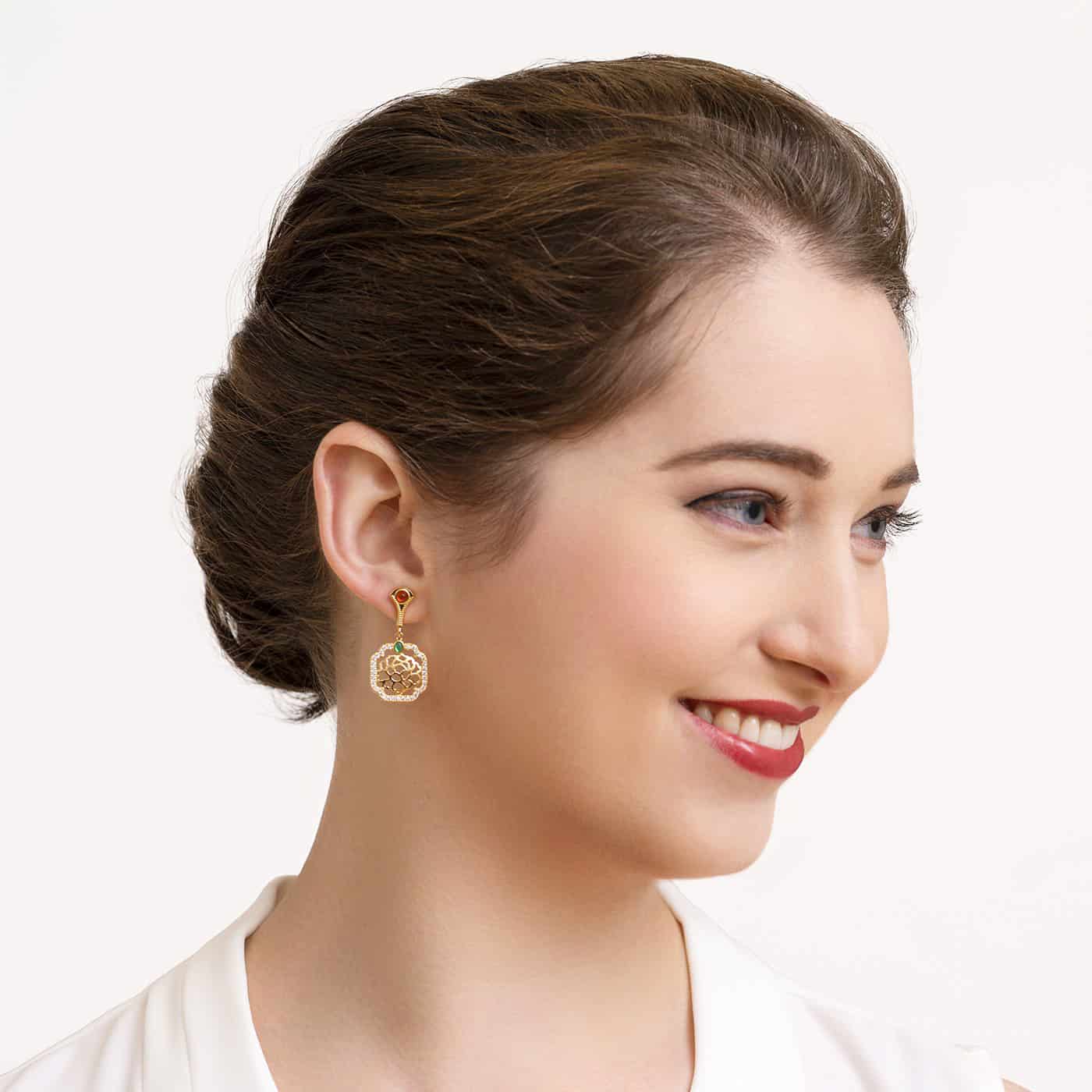 Tang Flower Dangle Earrings | Shen Yun Collections